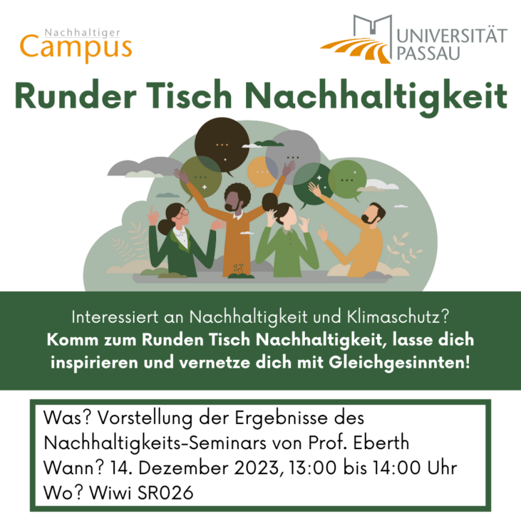 Runder Tisch Nachhaltigkeit am 14. Dezember 2023 : Campus Passau Blog